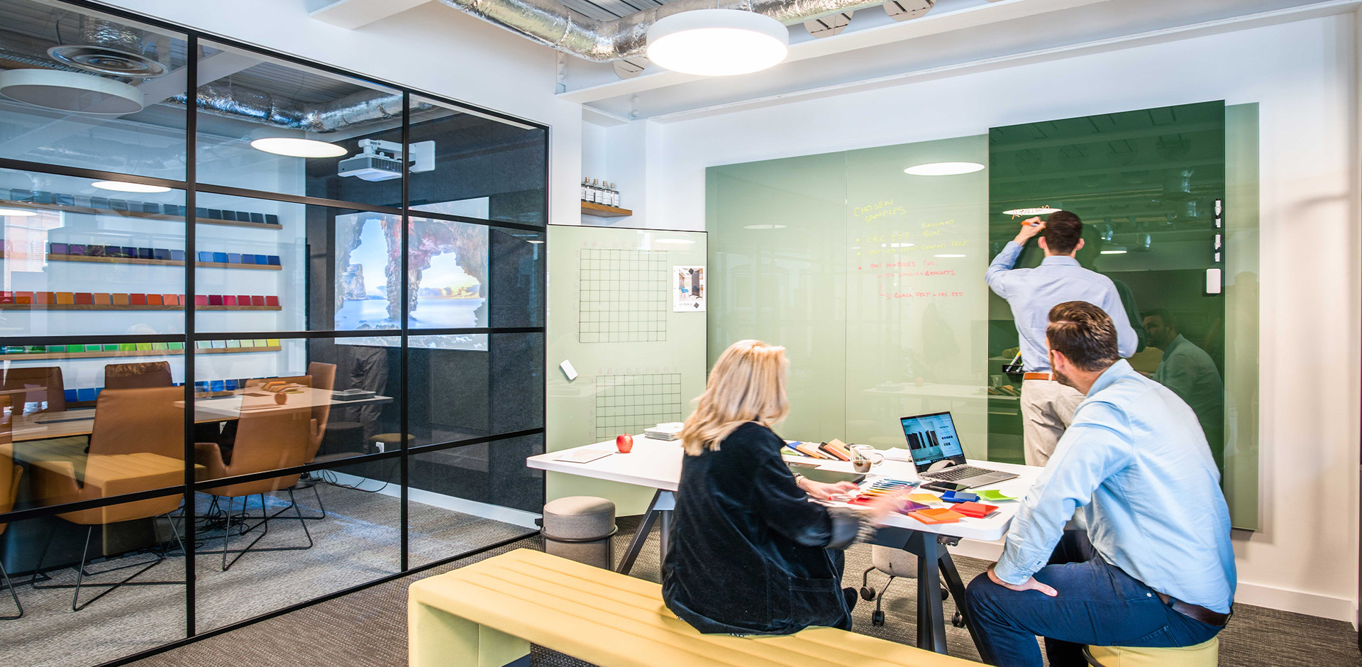 Glide: Vertical Sliding Glass Whiteboard System | Clarus